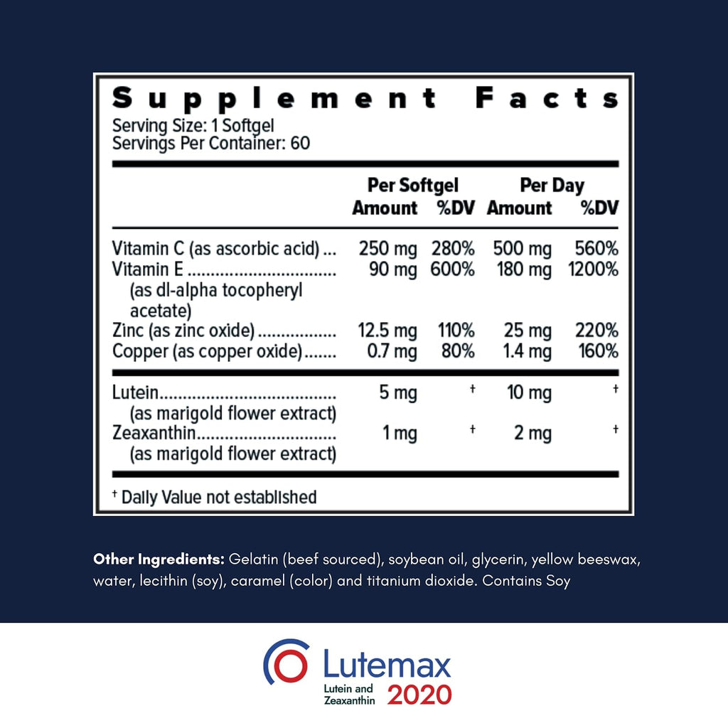 Lutein and zeaxanthin capsules for eye health
