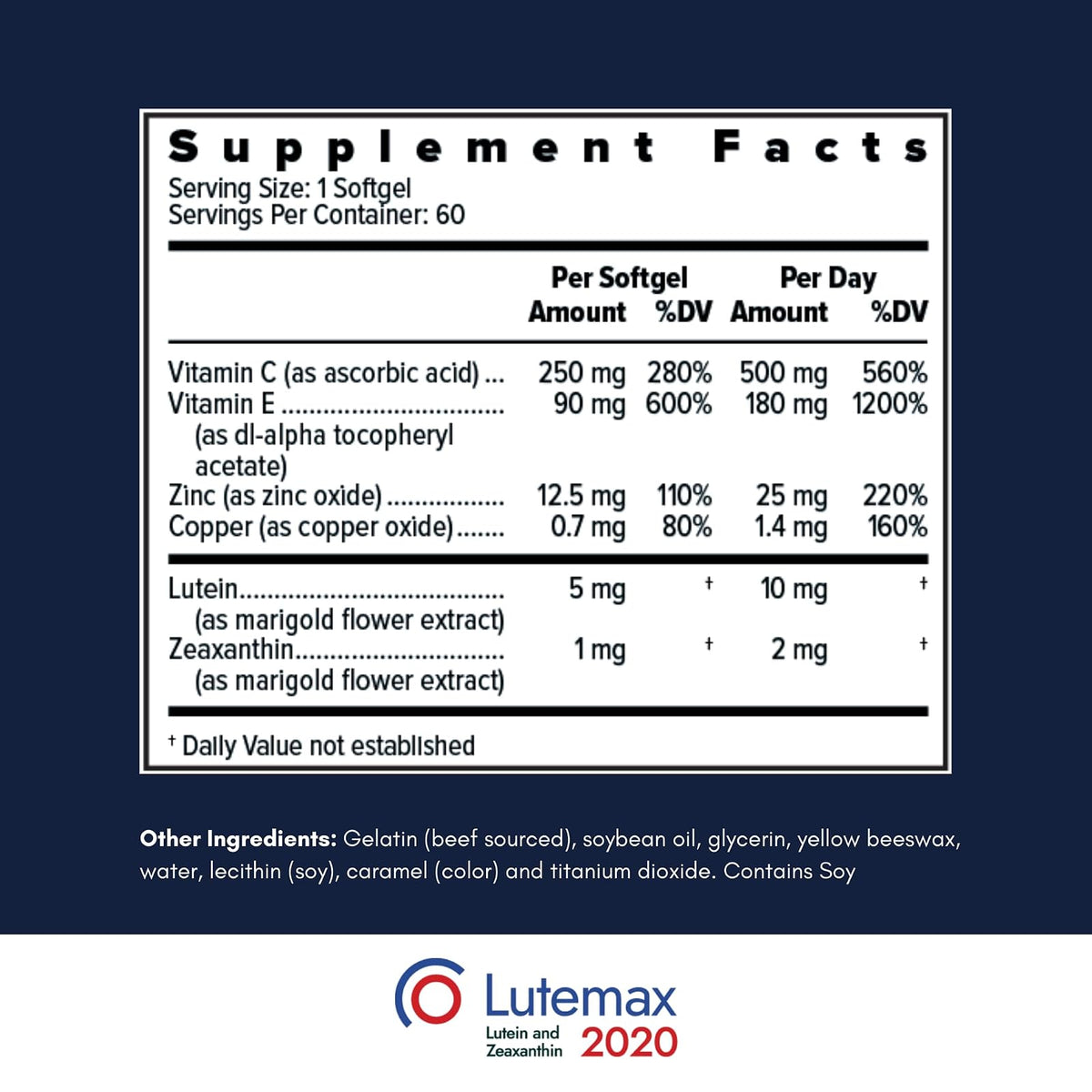 Lutein and zeaxanthin capsules for eye health