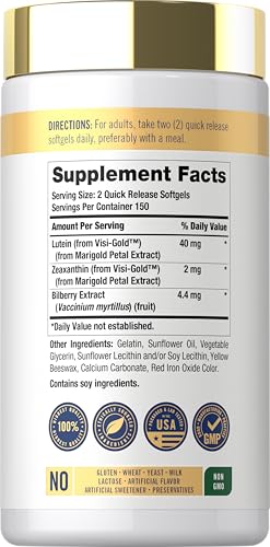 Lutein and zeaxanthin capsules