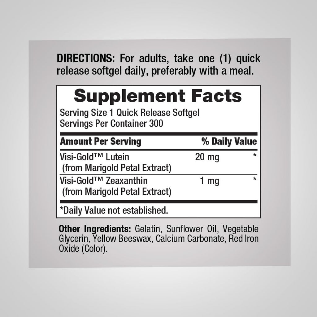 Lutein and zeaxanthin vitamin A supplements