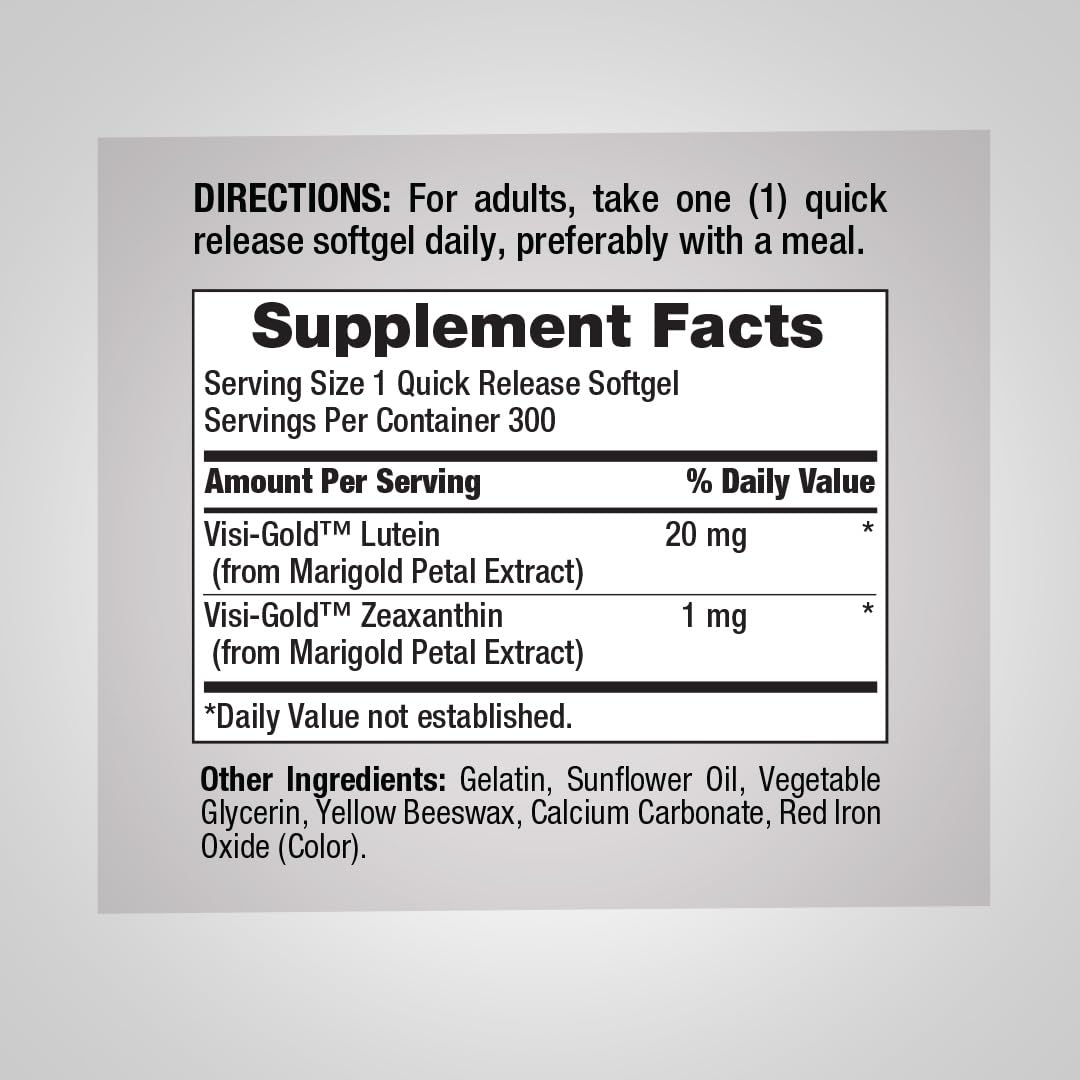 Lutein and zeaxanthin vitamin A supplements