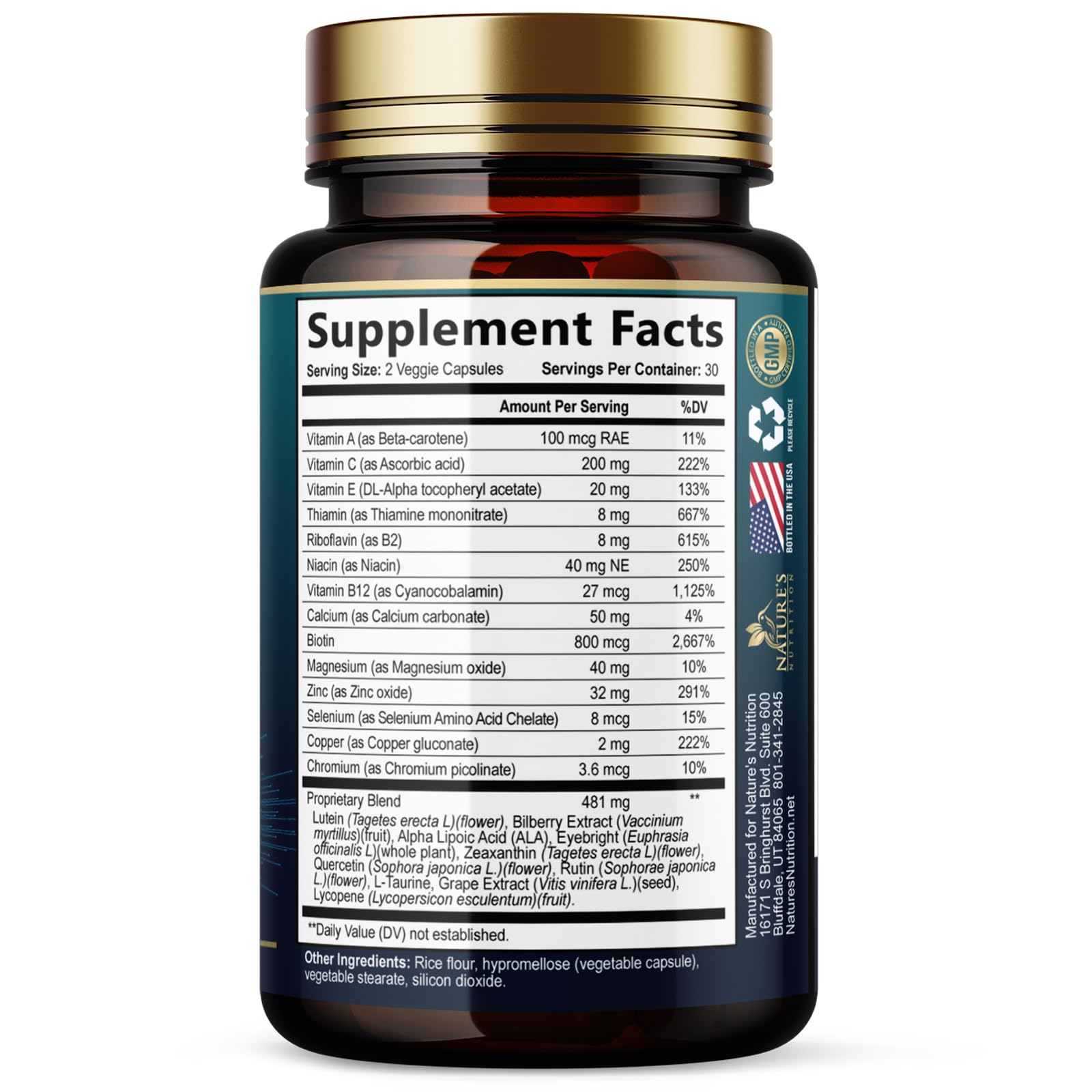 Lutein capsules for enhanced visual performance