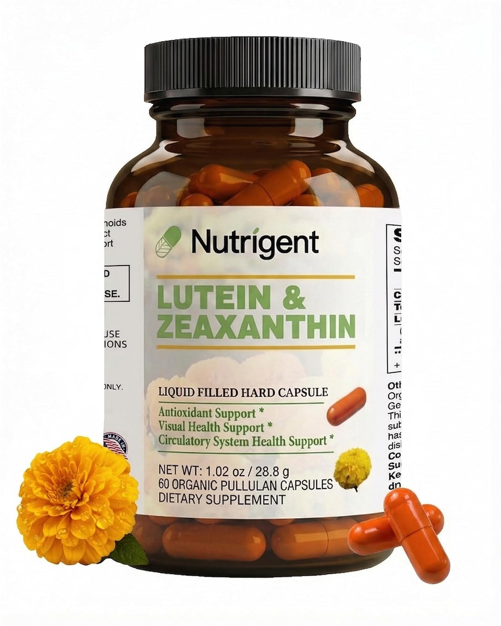 Lutein capsules for eye health