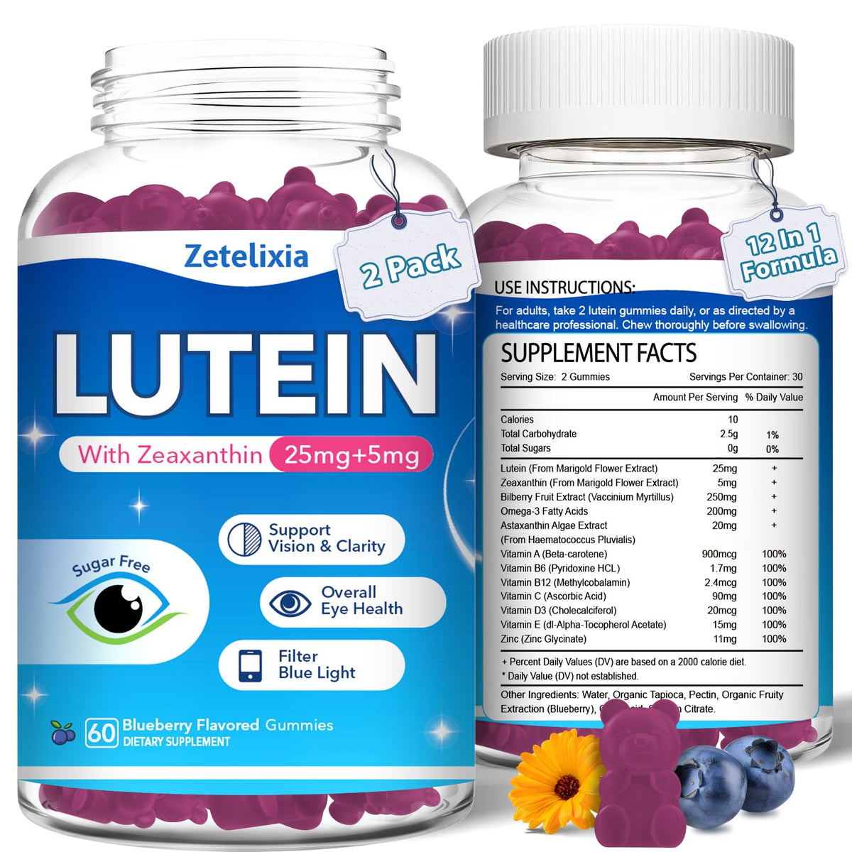 Lutein gummies for eye health