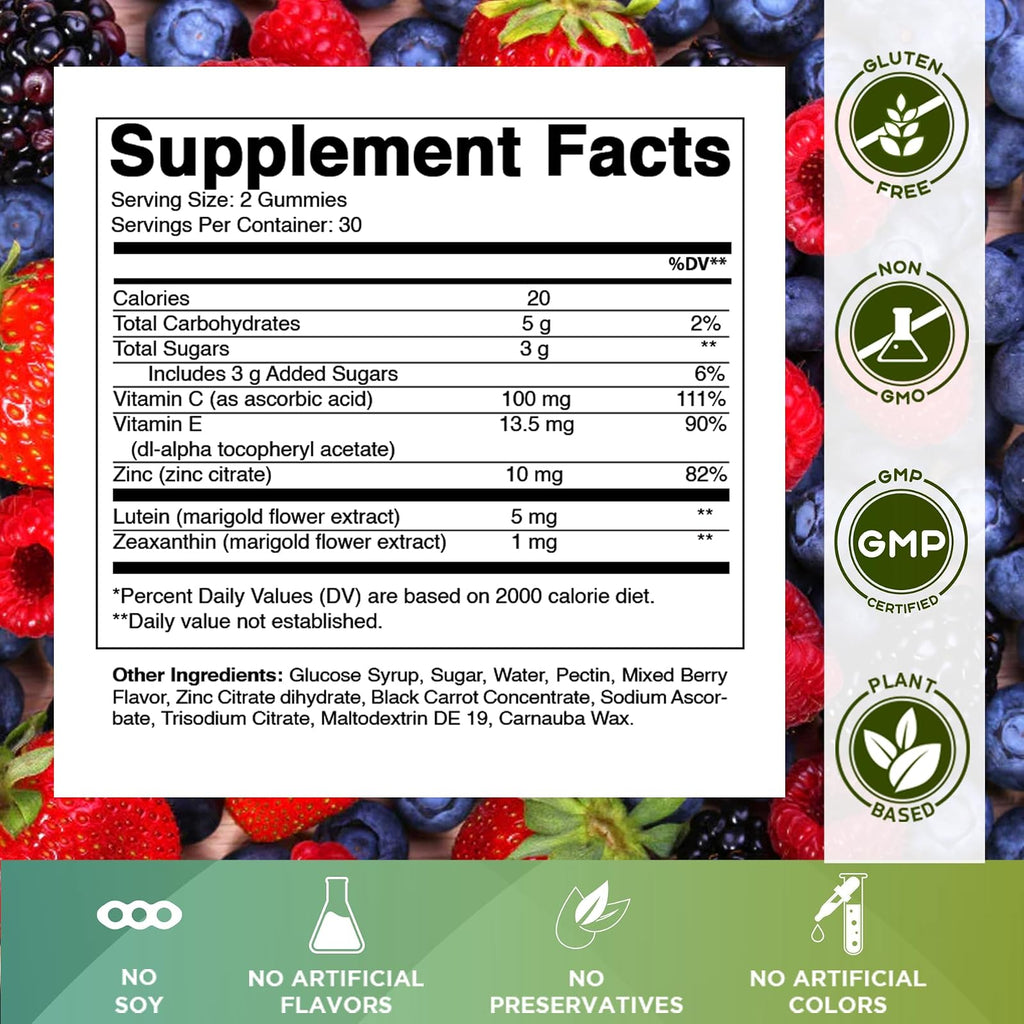 Lutein gummies for eye support