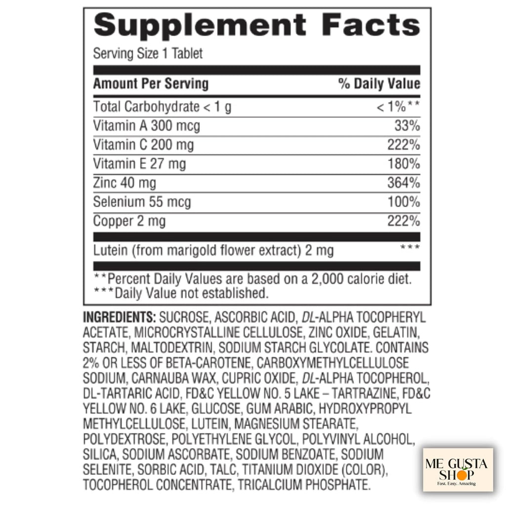 Lutein tablets for improved vision