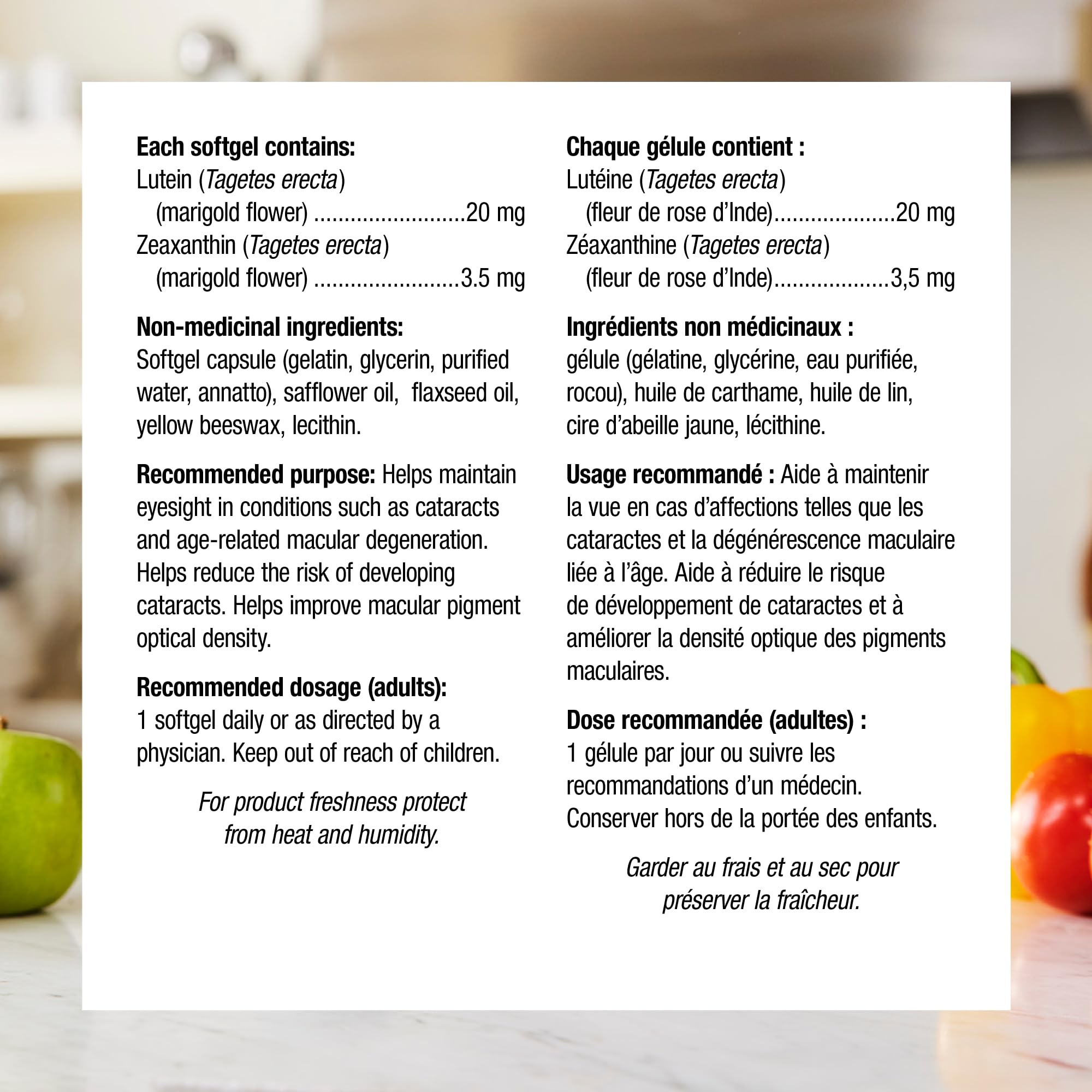 lutein with zeaxanthin eye protection