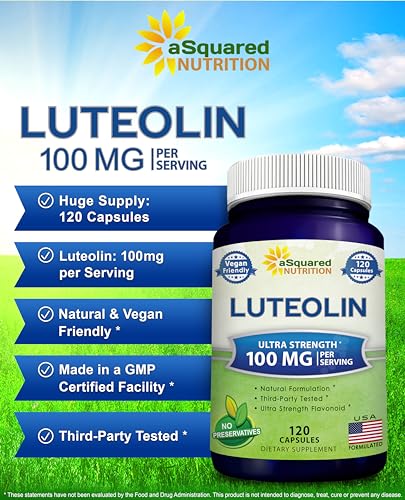 Luteolin 100 mg capsules for wellness
