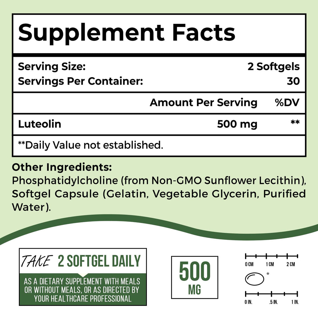 Luteolin softgels for stress relief