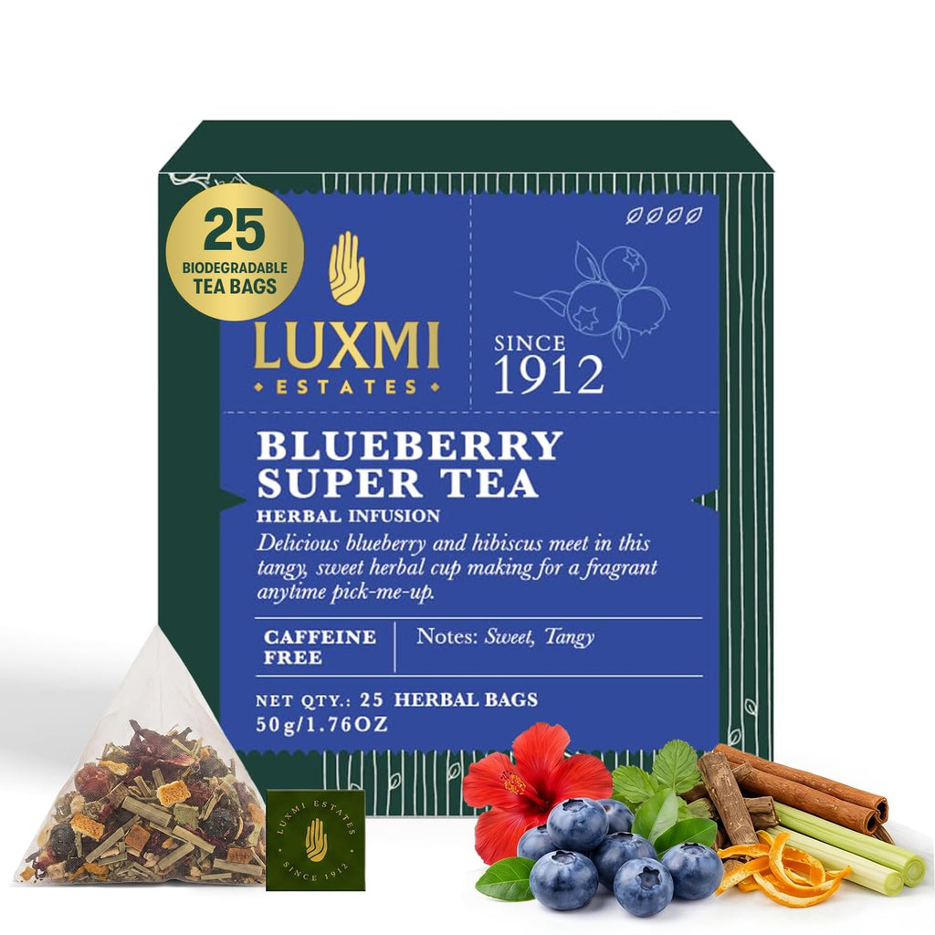 Luxmi Estates blueberry herbal tea bags