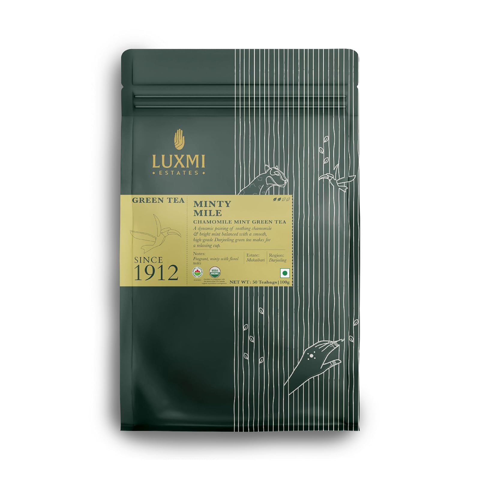 Luxmi Estates chamomile mint tea bags