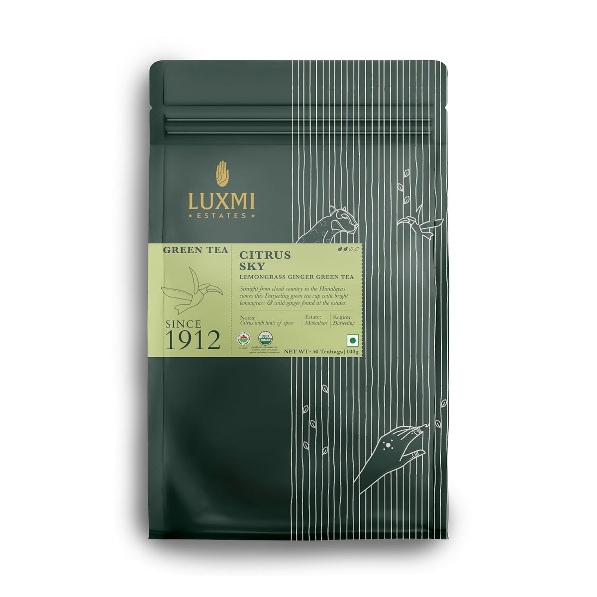 Luxmi Estates lemongrass ginger tea bags