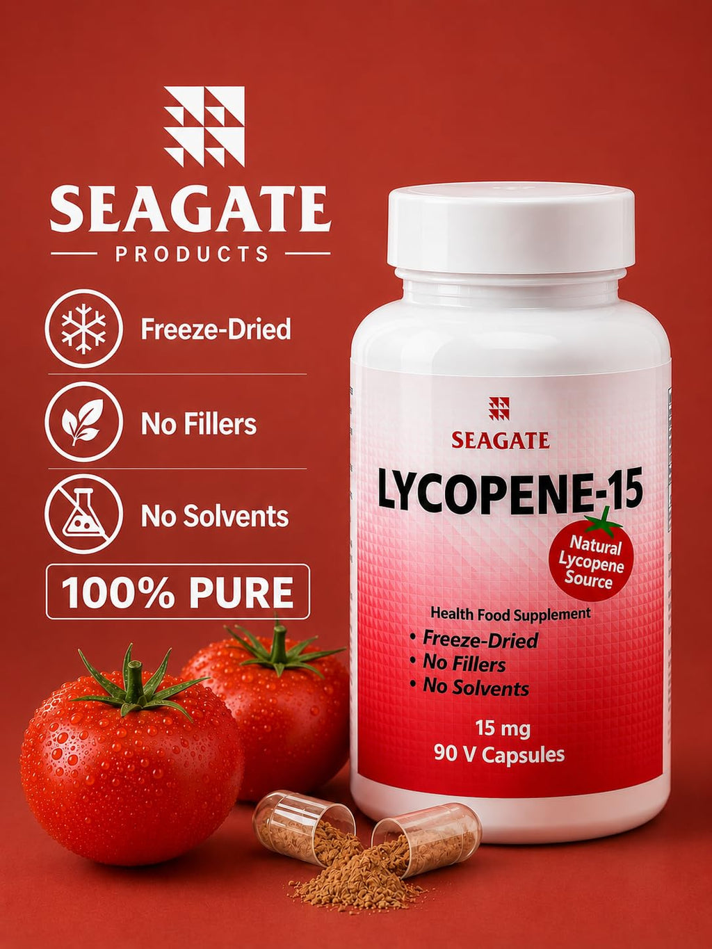 Lycopene capsules support heart health