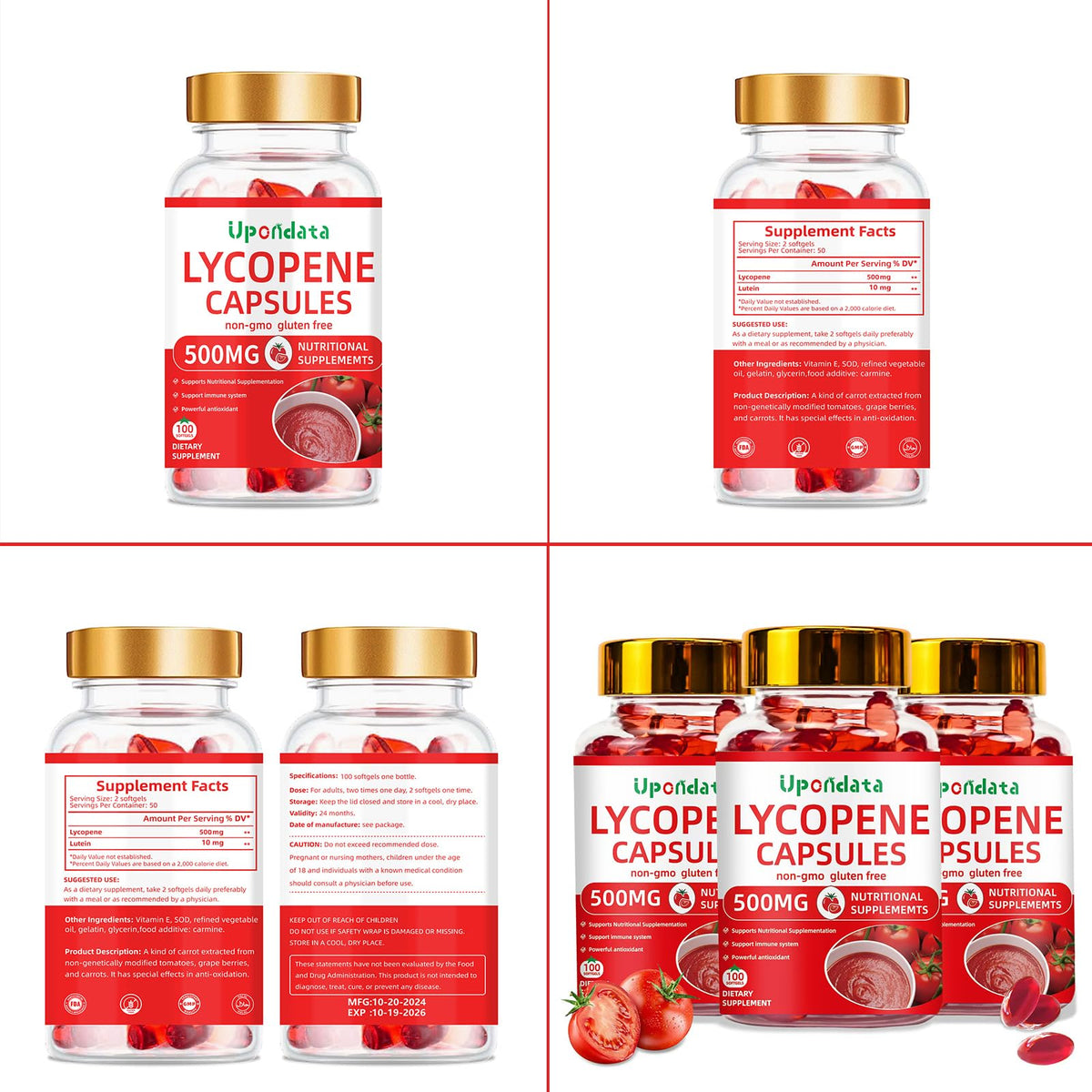 Lycopene softgels for overall wellness