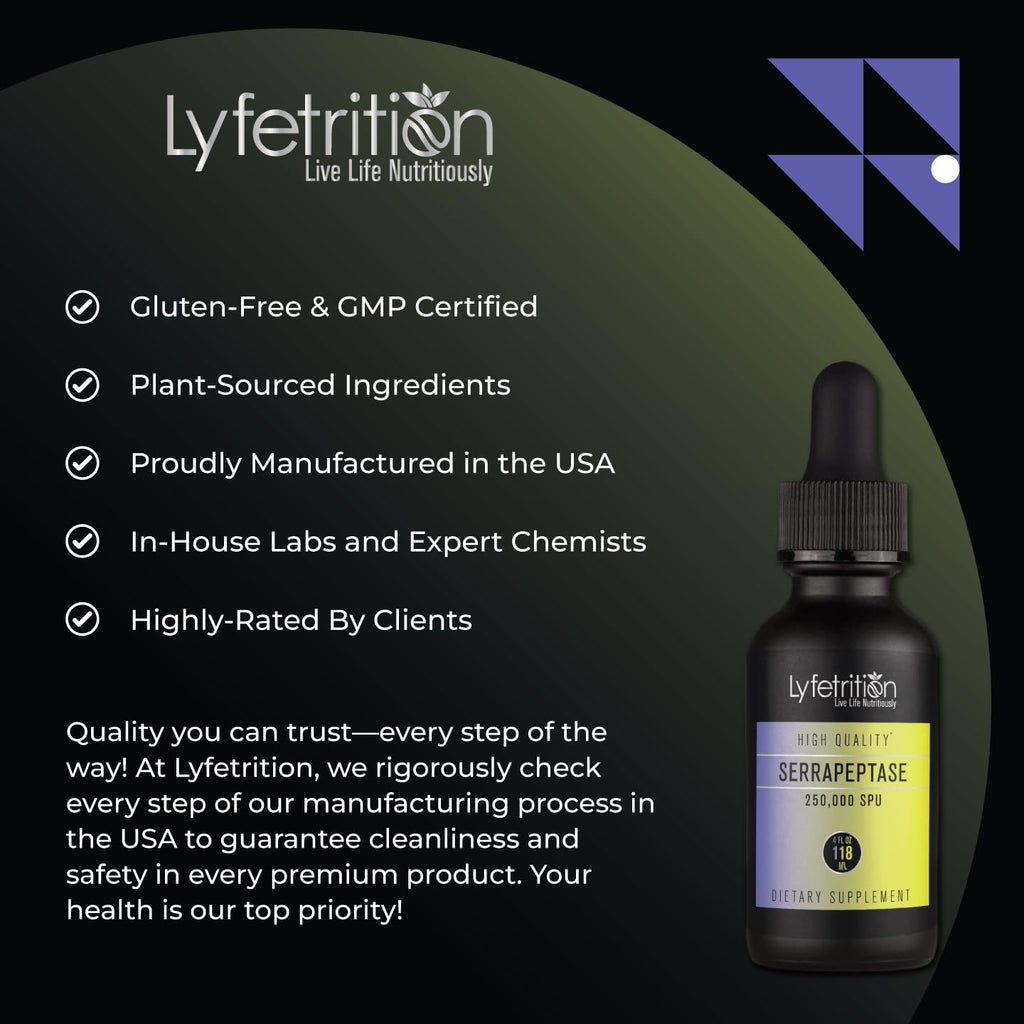 Lyfetrition 118 ml Serrapeptase bottle