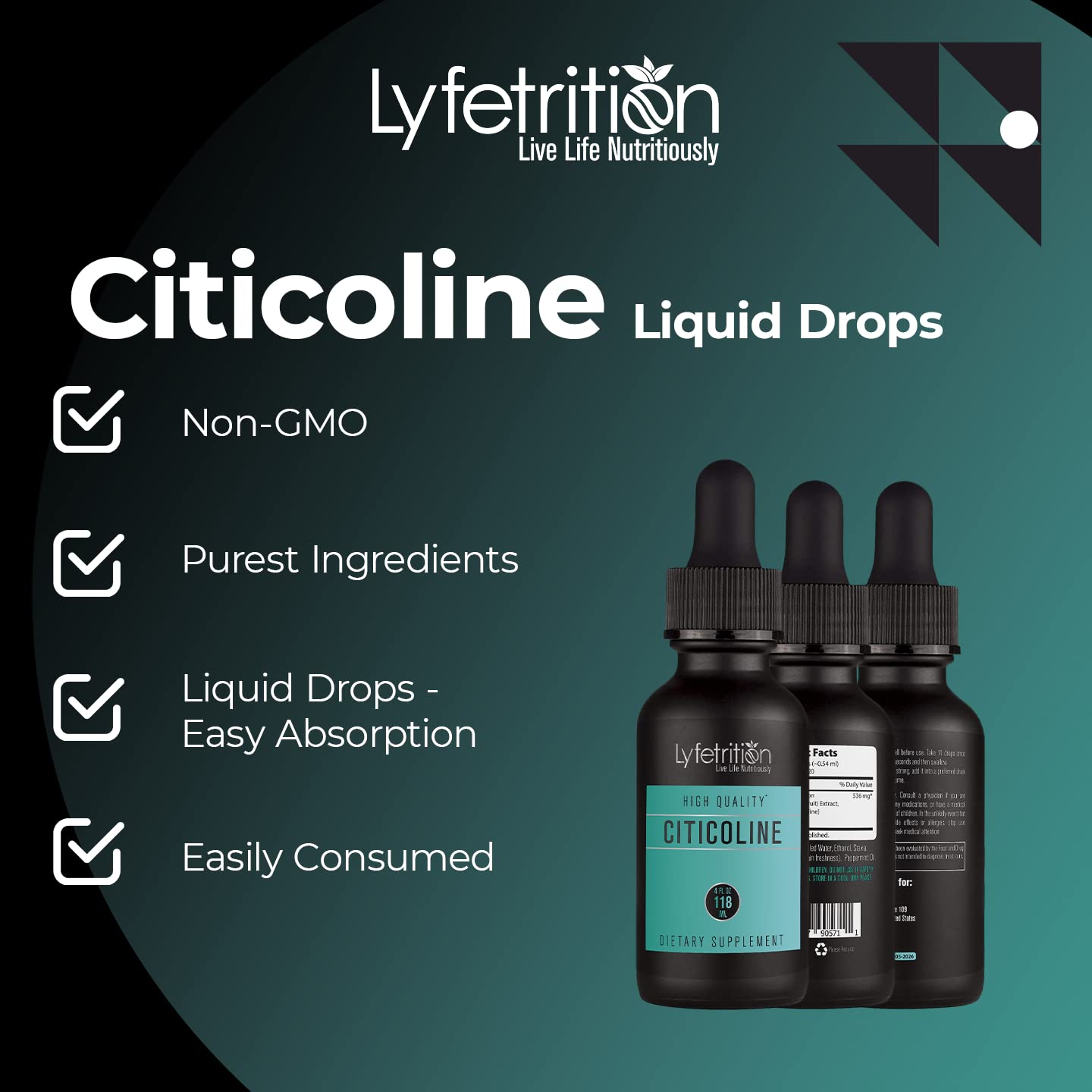 Lyfetrition liquid supplements for brain health