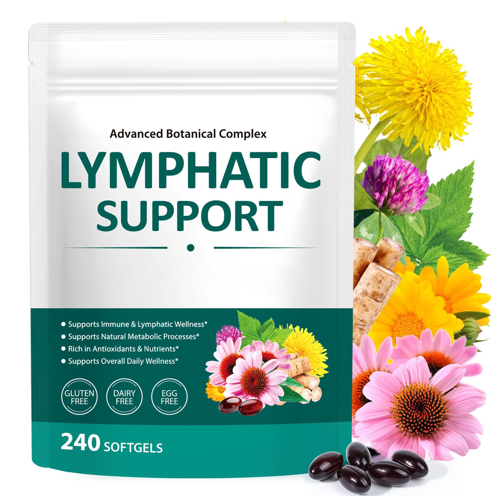 Lymphatic drainage supplement with Echinacea