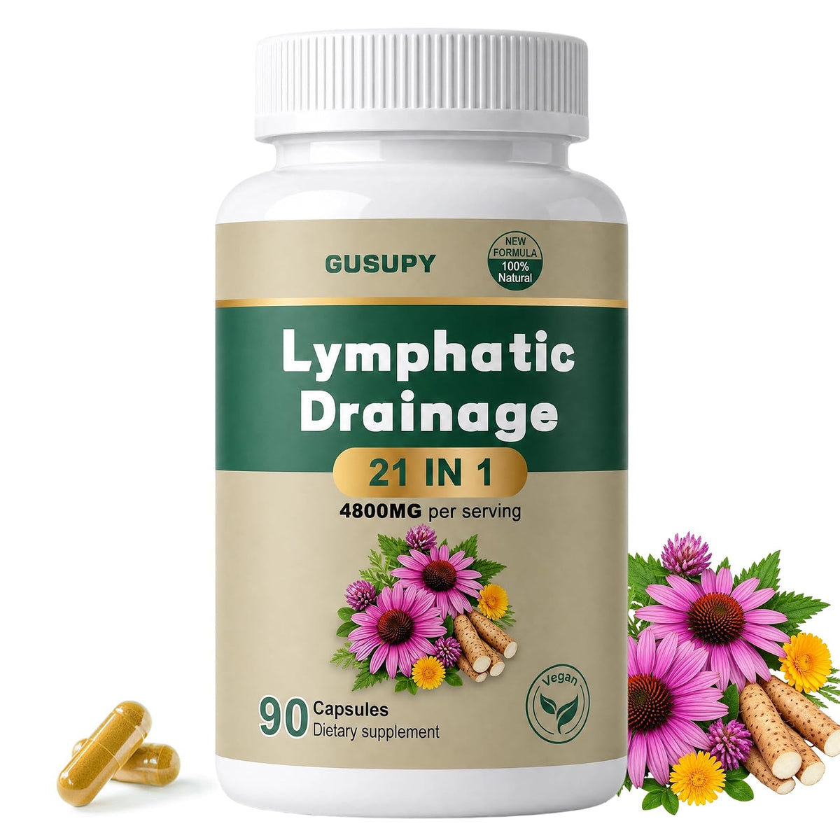 Lymphatic drainage support capsules
