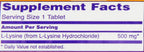 Lysine tablets for muscle recovery