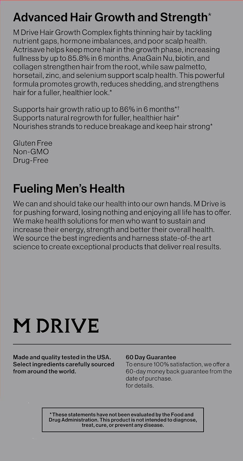 M Drive vitamins for fuller hair