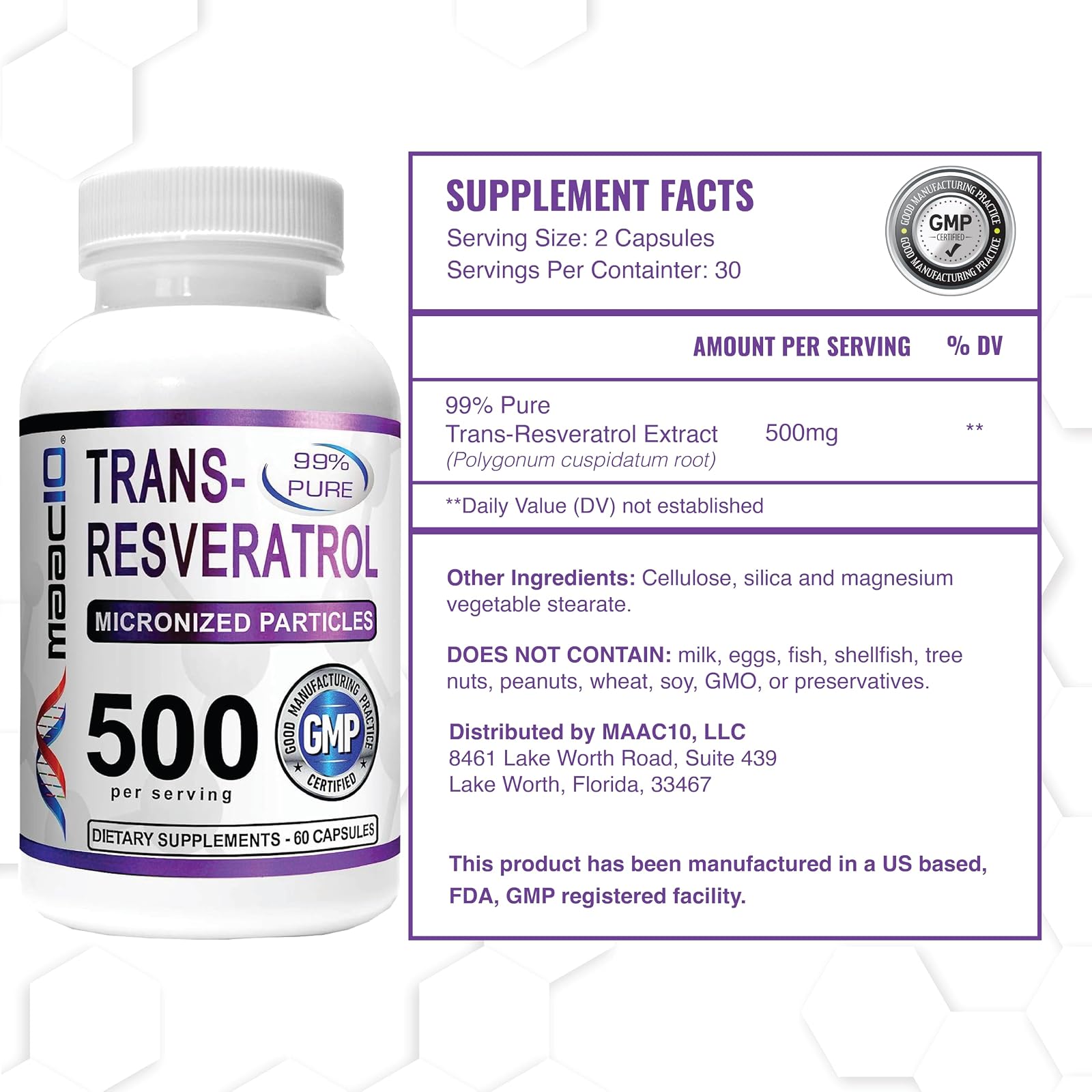 MAAC10 Trans Resveratrol immune support