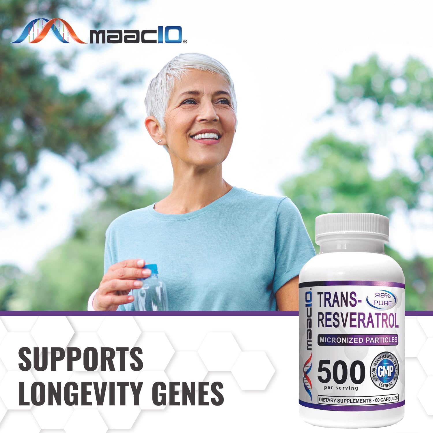 MAAC10 Trans Resveratrol supports healthy skin