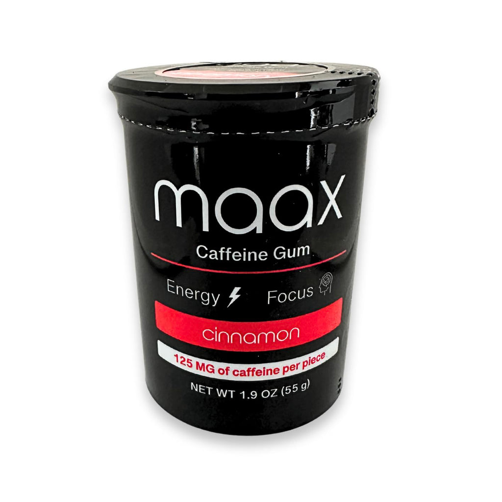 Maax caffeine energy gum cinnamon