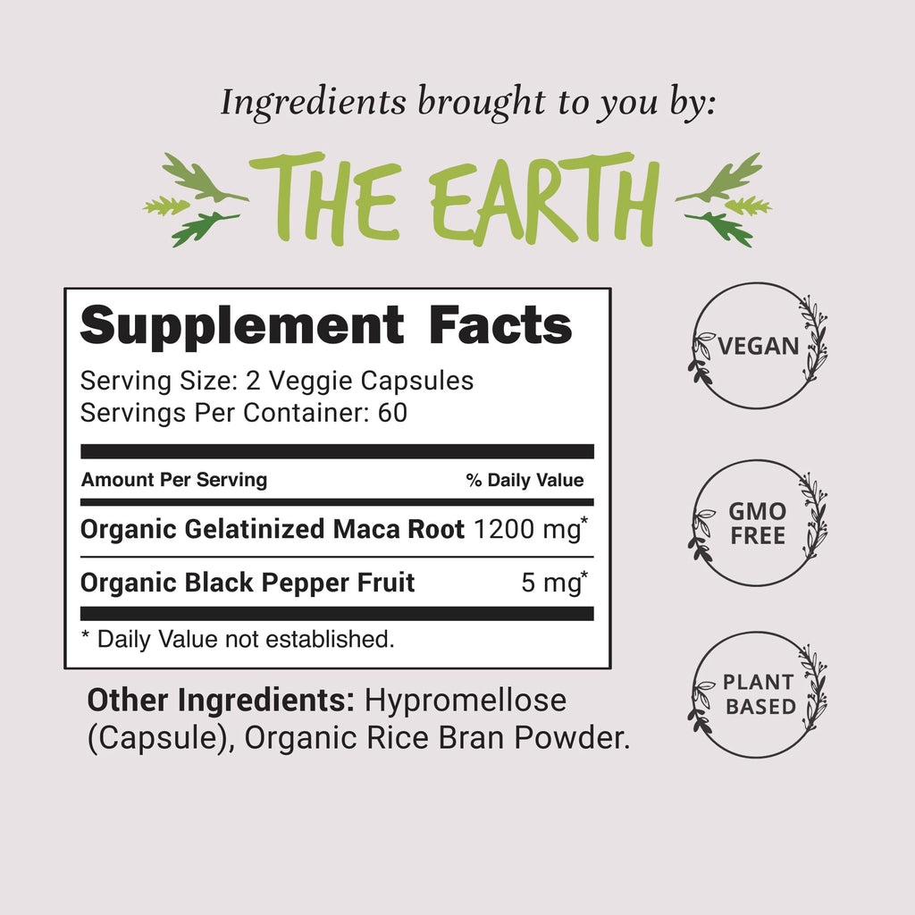 Maca capsules for hormonal balance