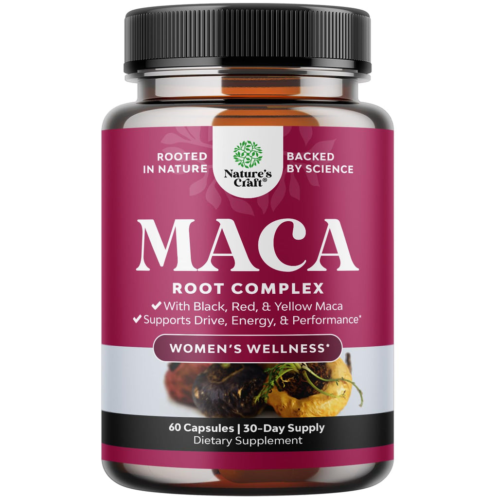 Maca root capsules for energy