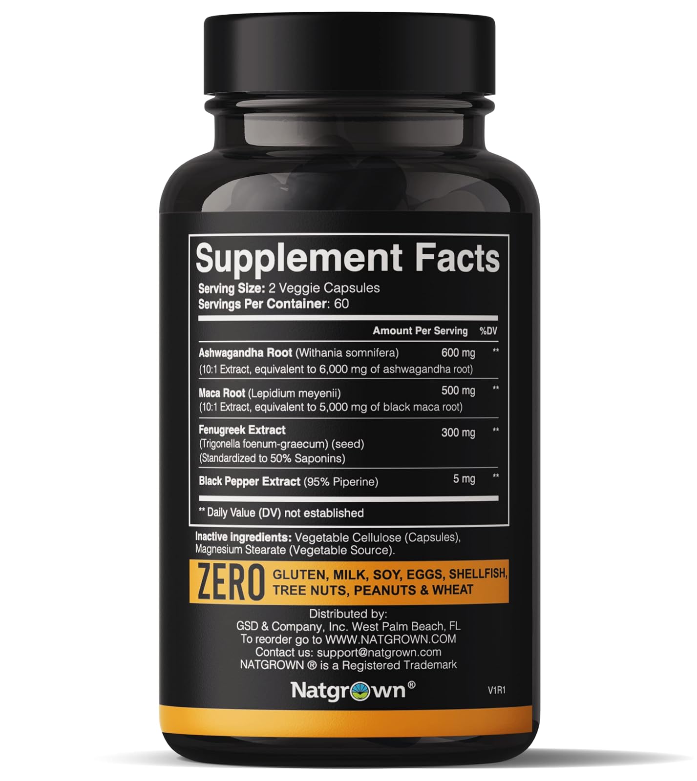 Maca root capsules for energy