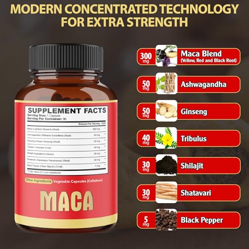 Maca root capsules for enhanced performance