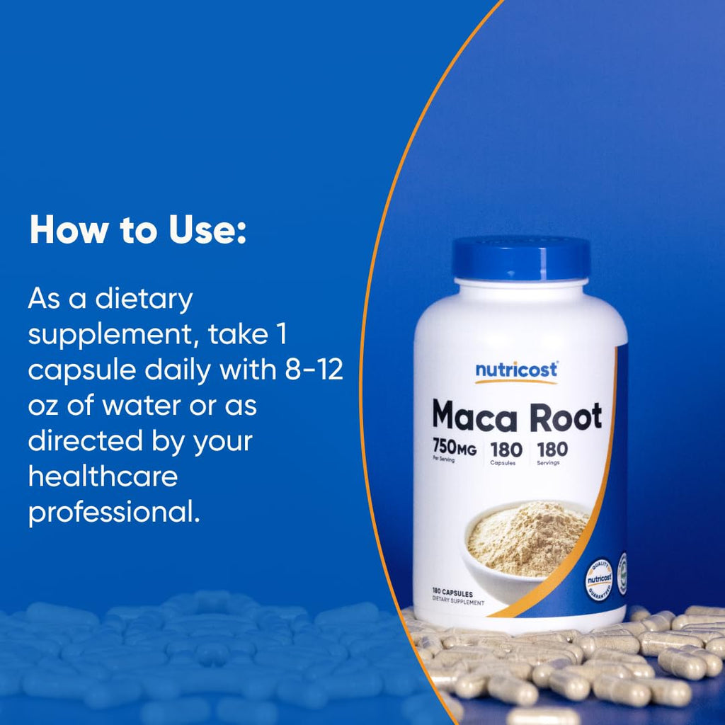 Maca root capsules for immune support