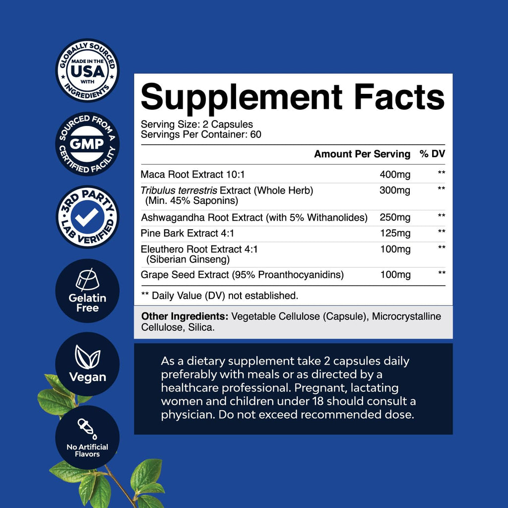 Maca root capsules for senior vitality