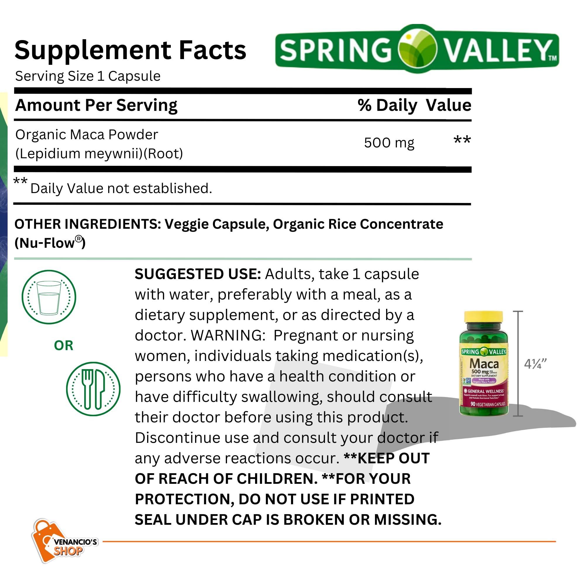 Maca root capsules for stress relief