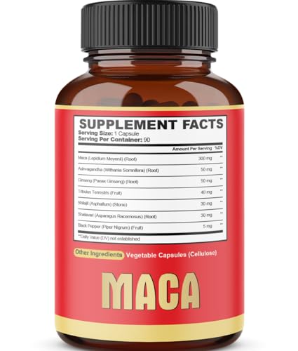Maca root capsules for vitality