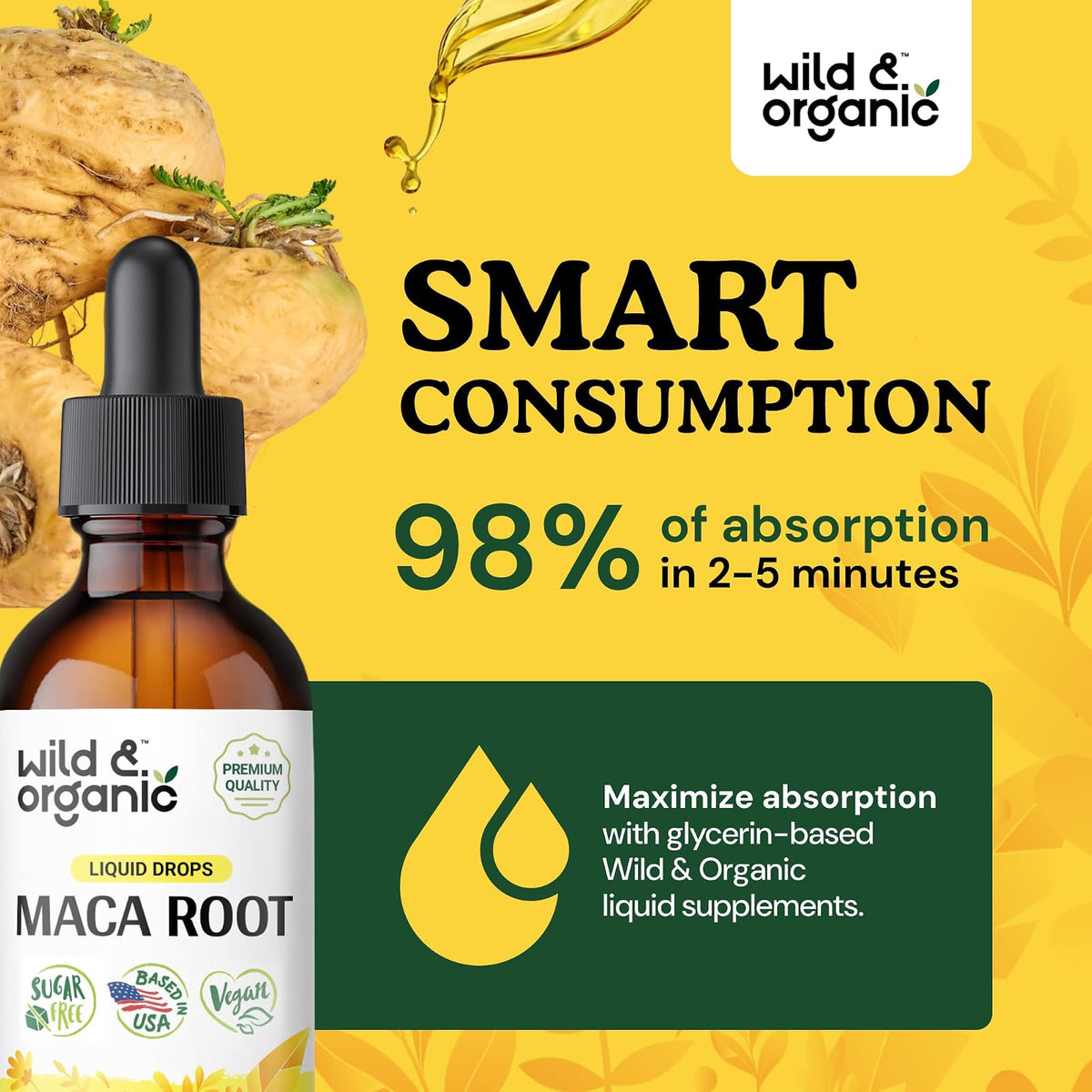 Maca root drops for daily vitality
