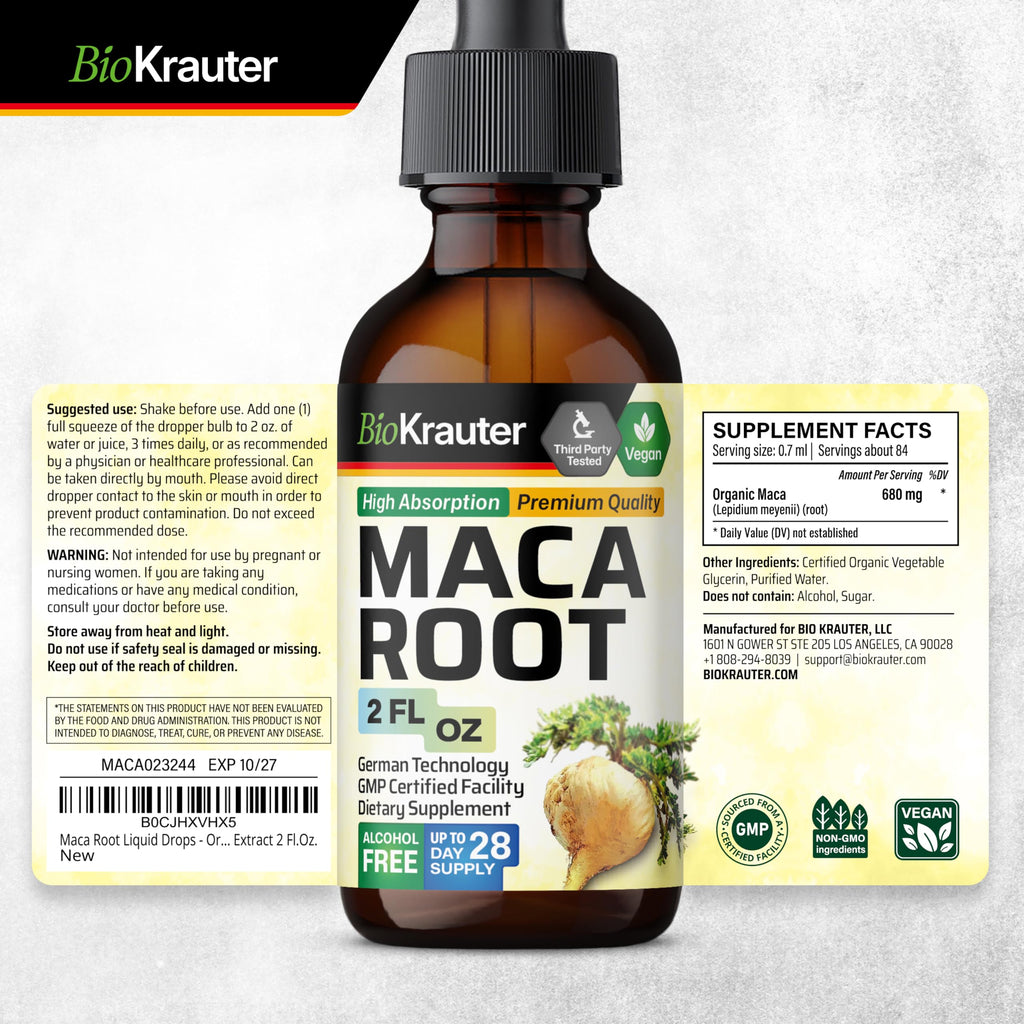 Maca root extract for stamina