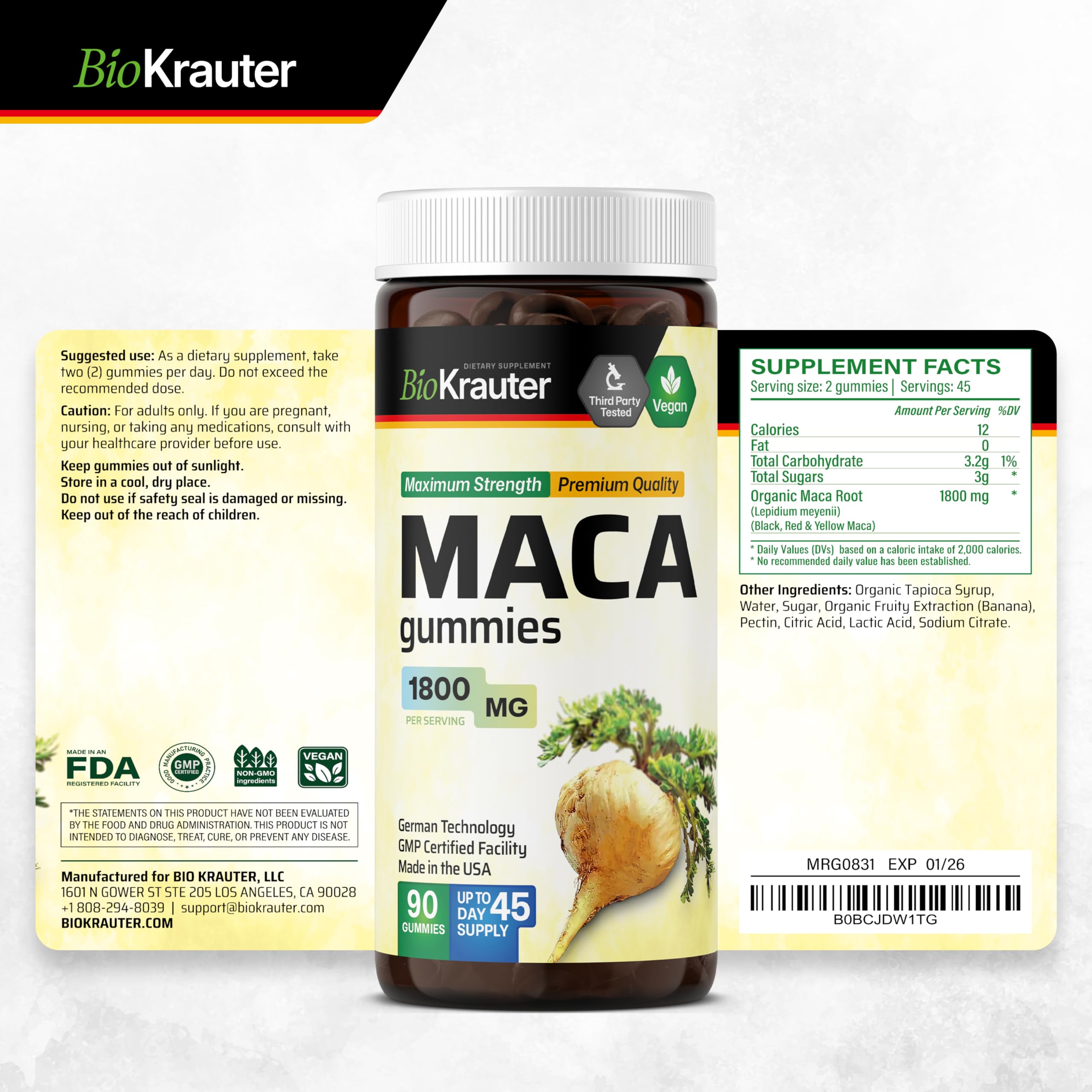 Maca root for active lifestyle