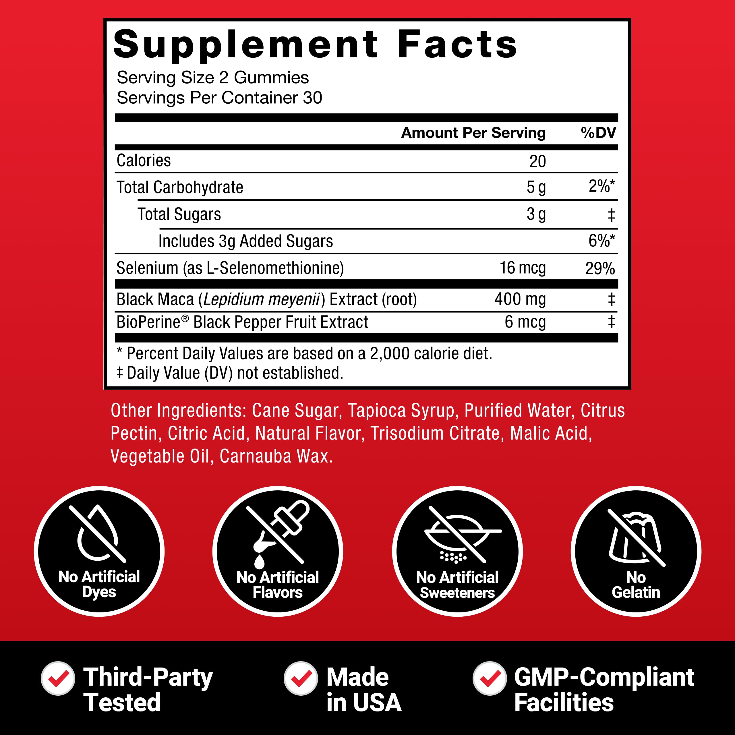 Maca root gummies for overall health