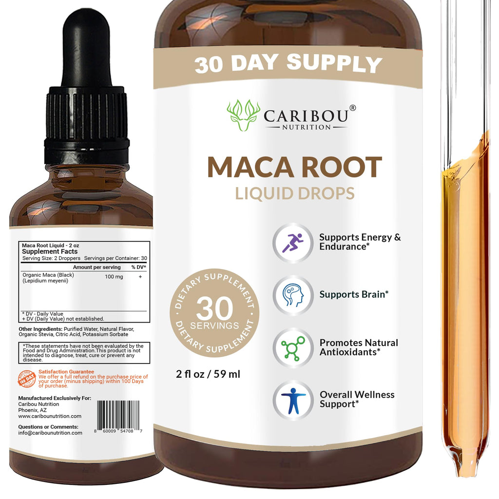 Maca root liquid drops for vitality