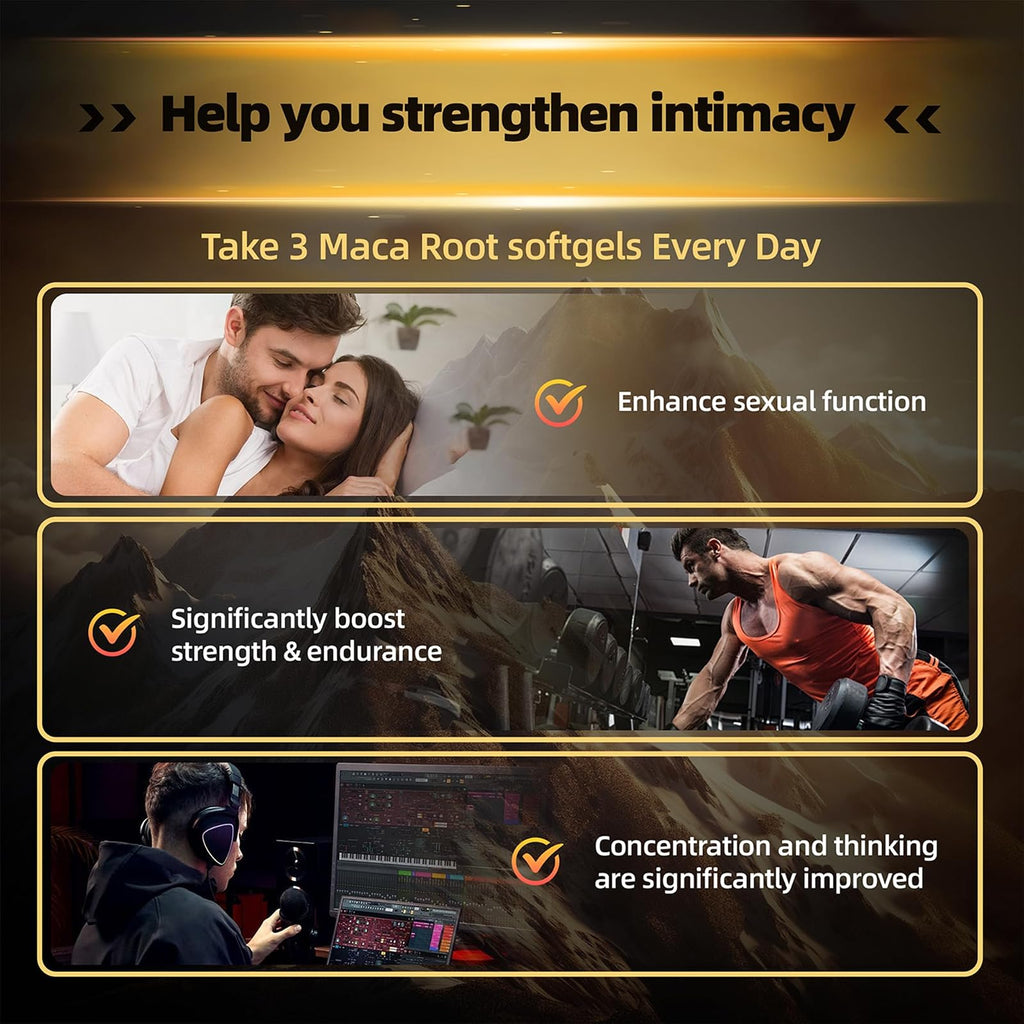 Maca softgels for muscle growth
