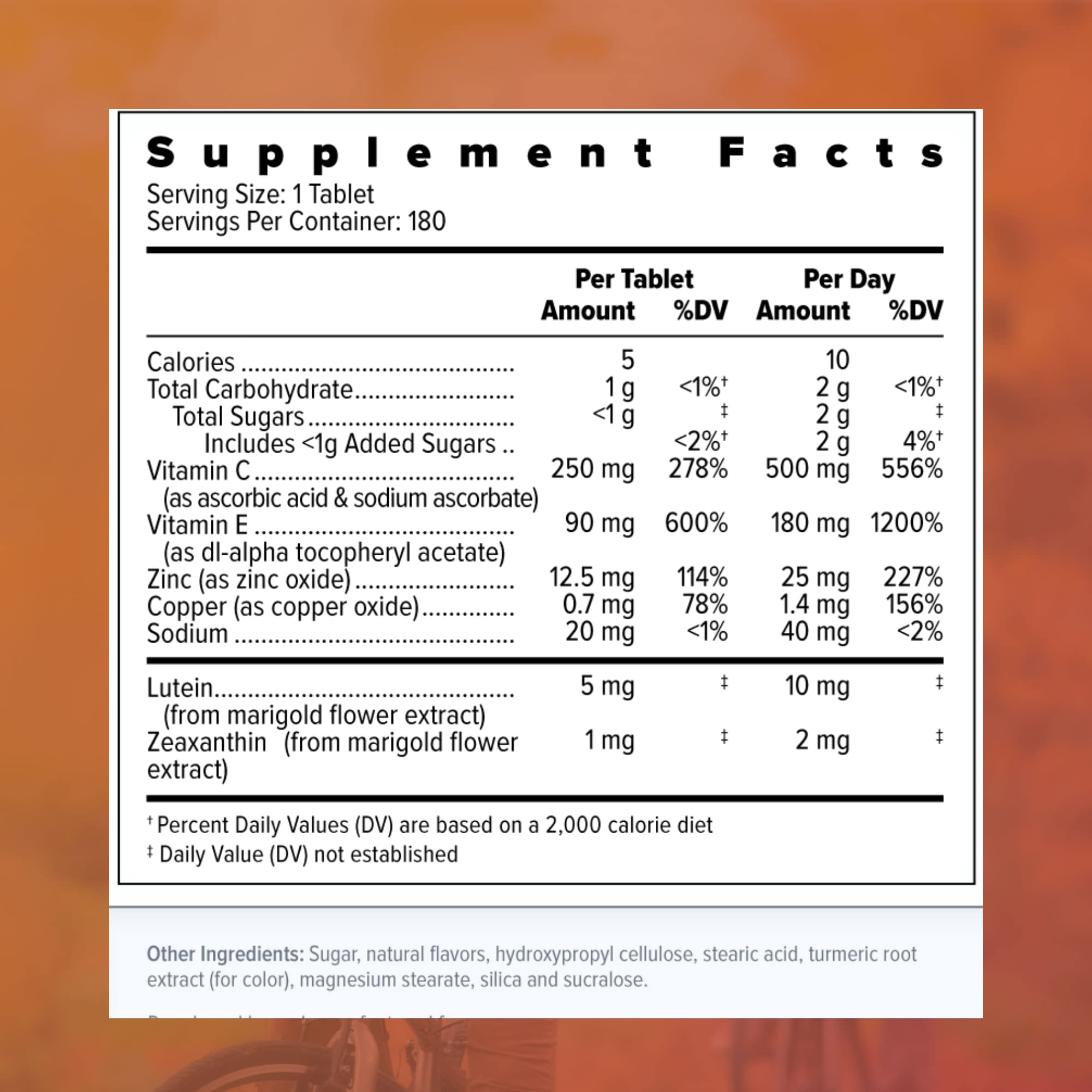 Macular health support with blended vitamins