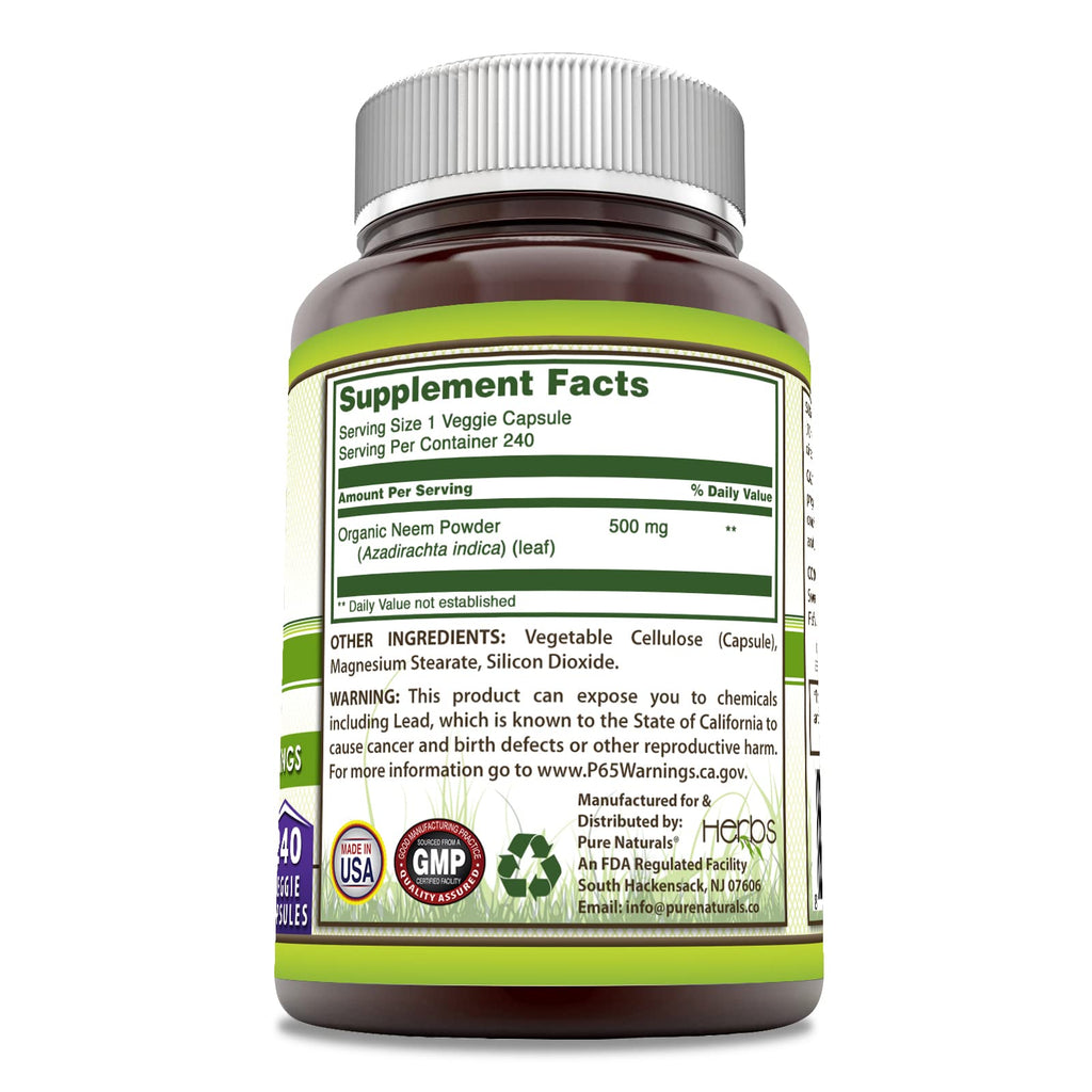 made in Canada neem capsules