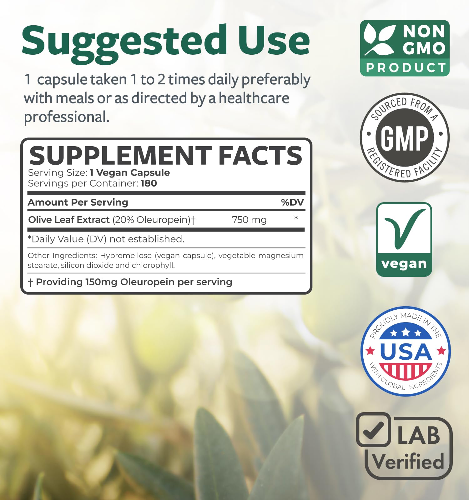 made in Canada olive leaf extract