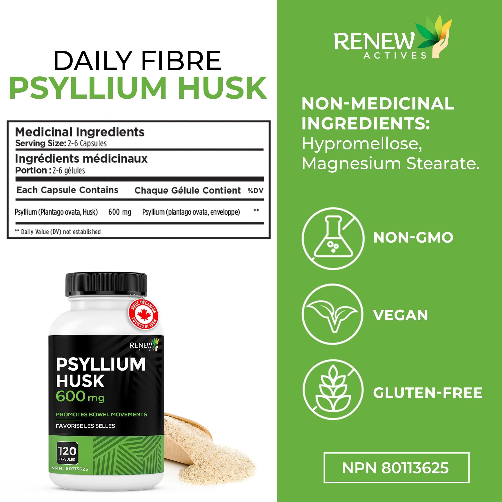 Made in Canada psyllium supplement