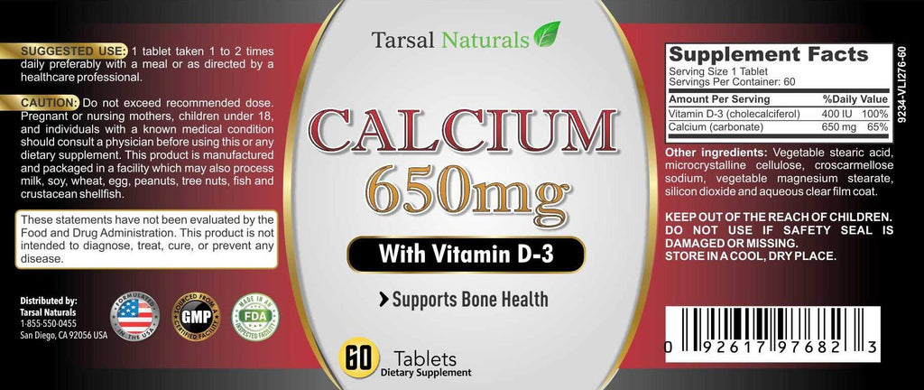 Made in USA calcium tablets