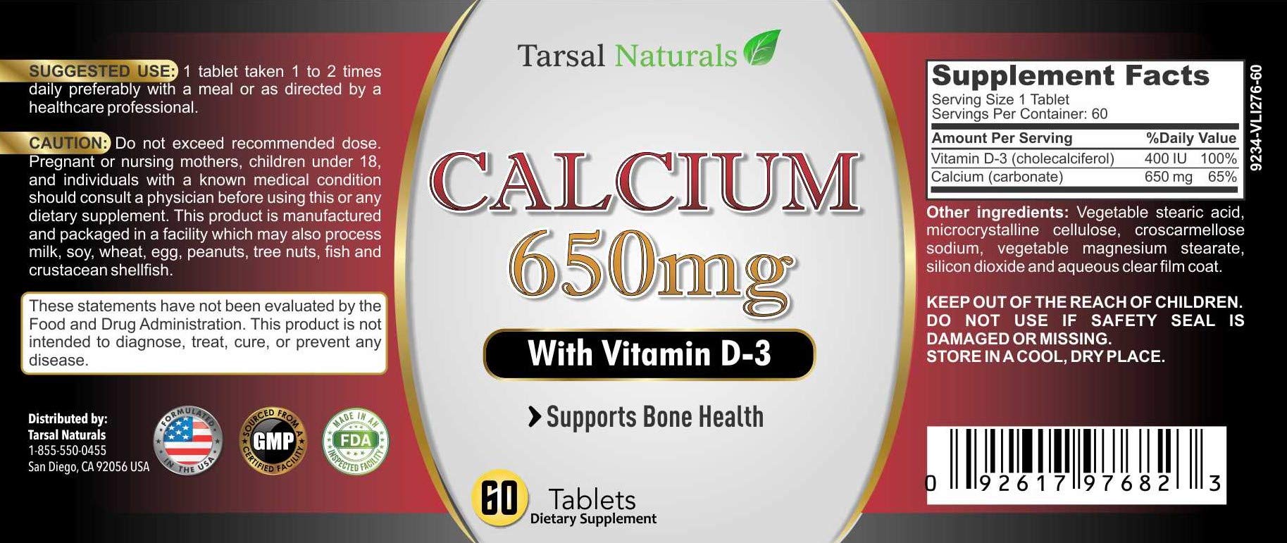 Made in USA calcium tablets
