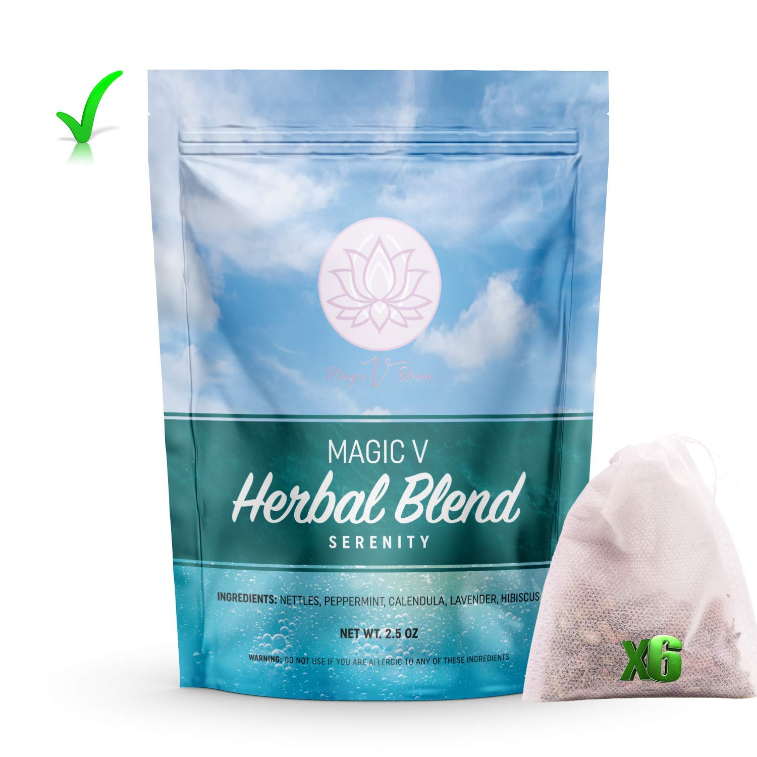 Magic V chamomile tea steam bags