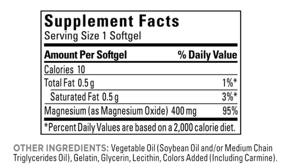 Magnesium 400 mg for energy boost
