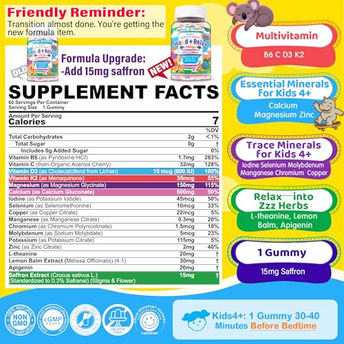 magnesium and saffron gummies for kids